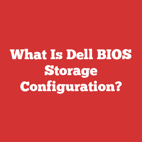 What Is Dell Bios Storage Configuration?